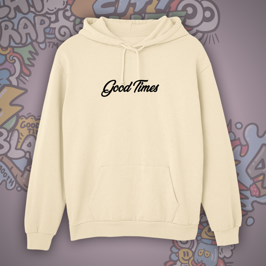 Good Times Cartoon Hoodie- Cream - Good Times Rewards